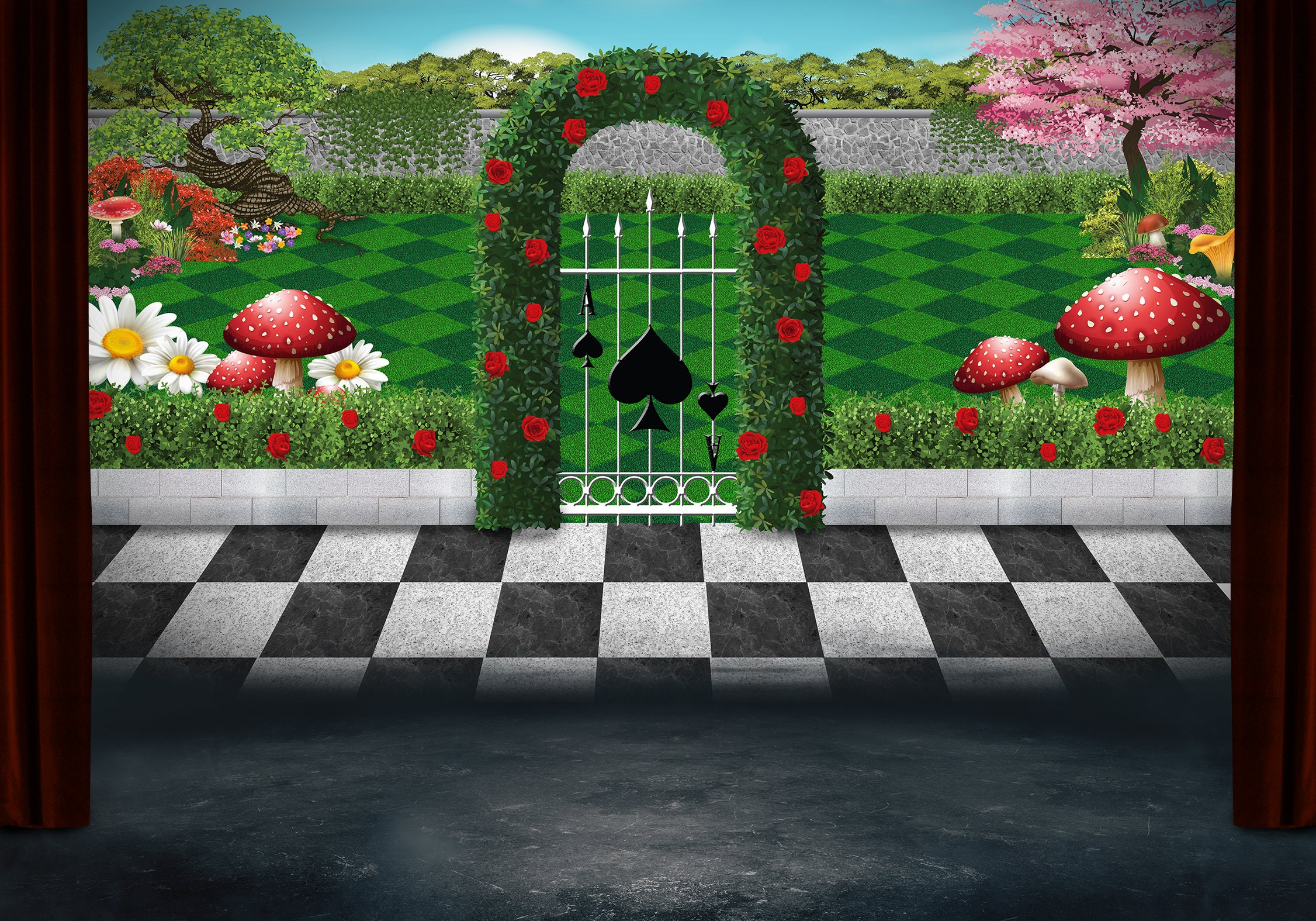 Elegant / Royal Garden Stage Backdrop Digital Format for Projection ...