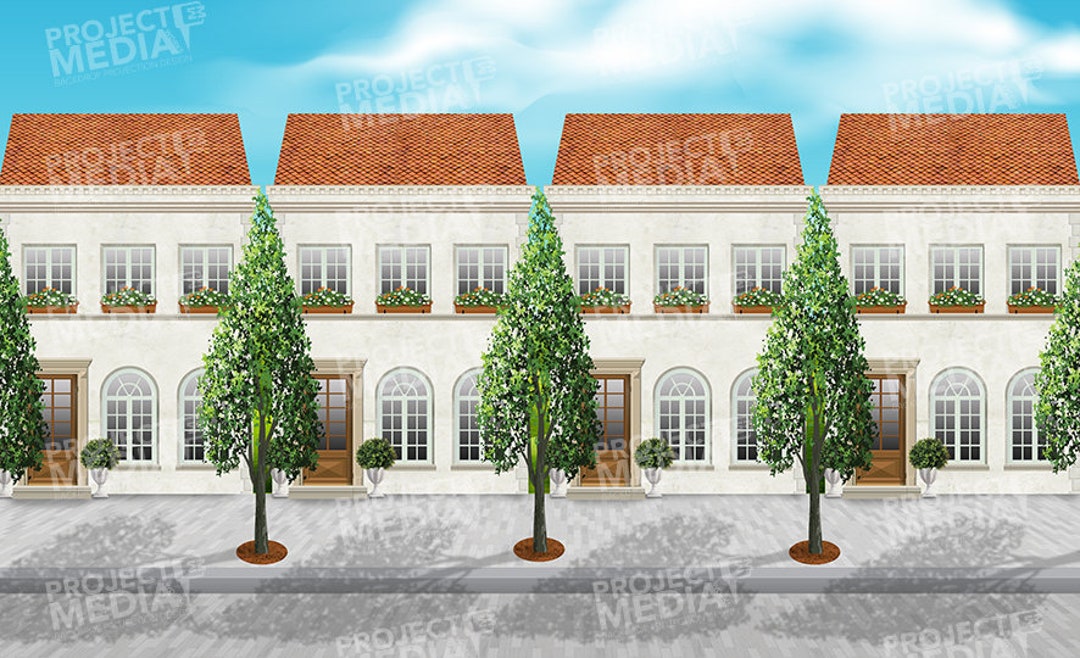 Perfect Italian / Mediterranean Town / Street Stage Backdrop in Digital ...