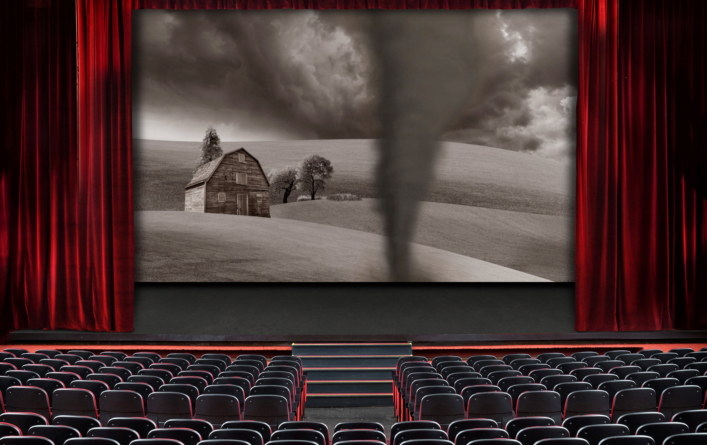 Tornado in Countryside Animated Stage Backdrop in Digital Format for ...