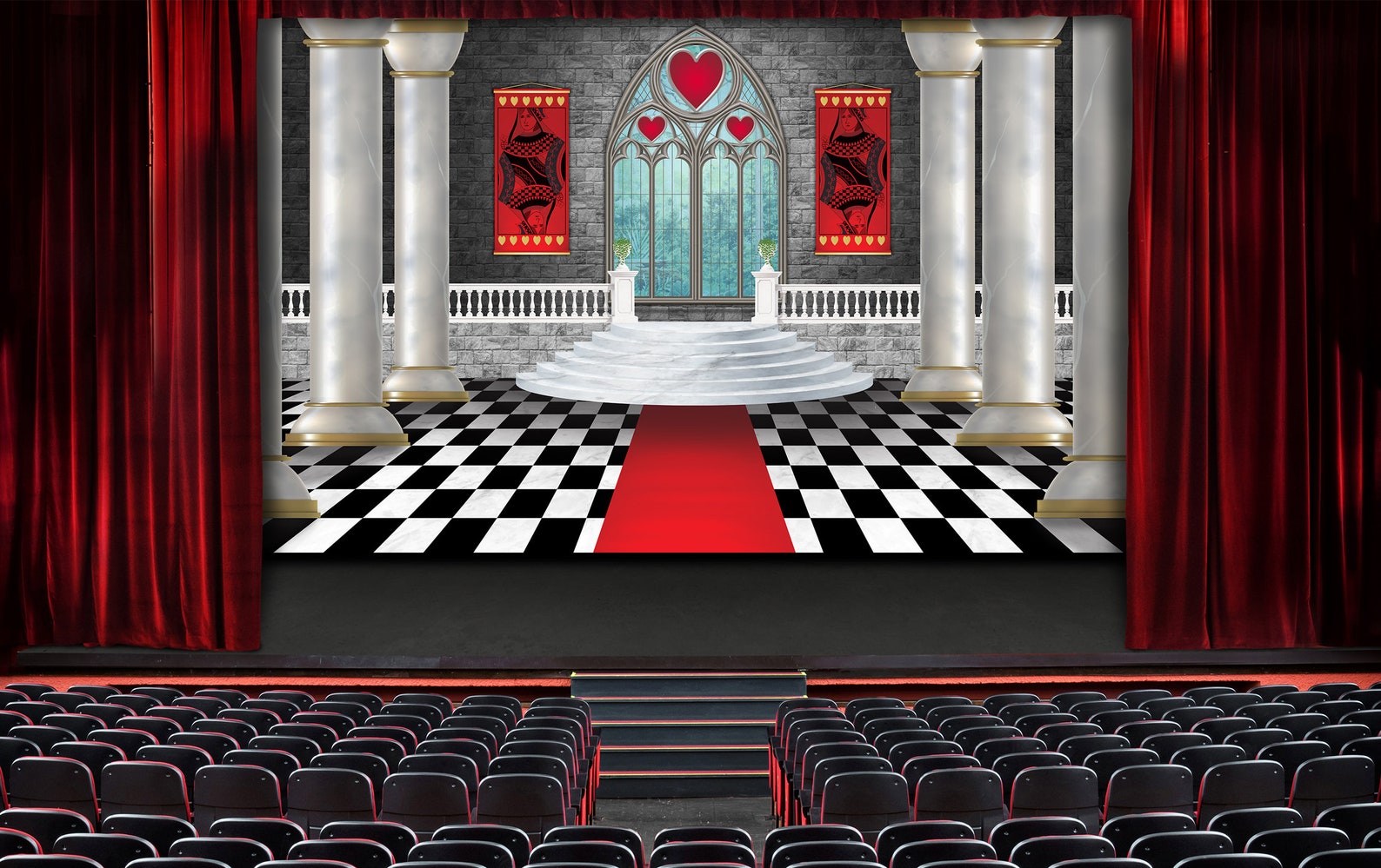 Palace Interior Stage Backdrop Digital Format for Projection Onto ...