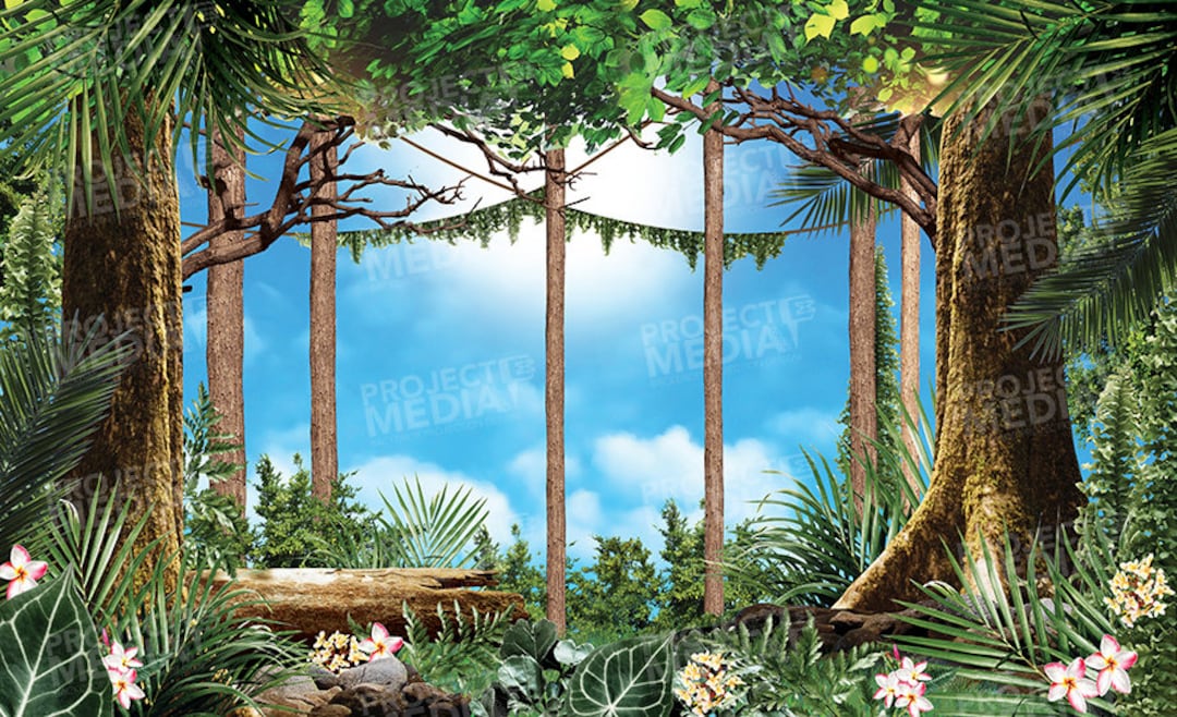 Jungle / Forest Leading to Light Stage Backdrop in Digital Format for ...