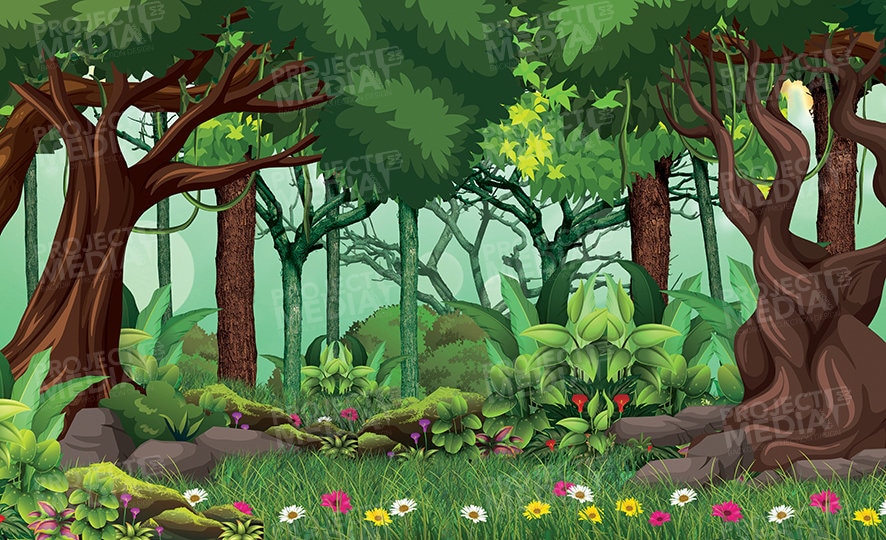 Jungle / Forest Day Stage Backdrop in Digital Format for Projection ...