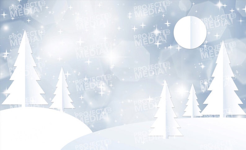 Animated Christmas and Winter Snowscape With Slowly Falling Stars Stage ...