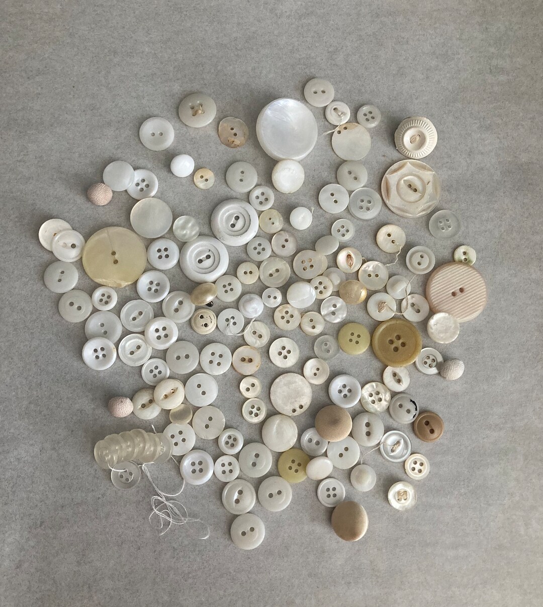 Buttons, 1930's to 1970's - White 2 - Etsy