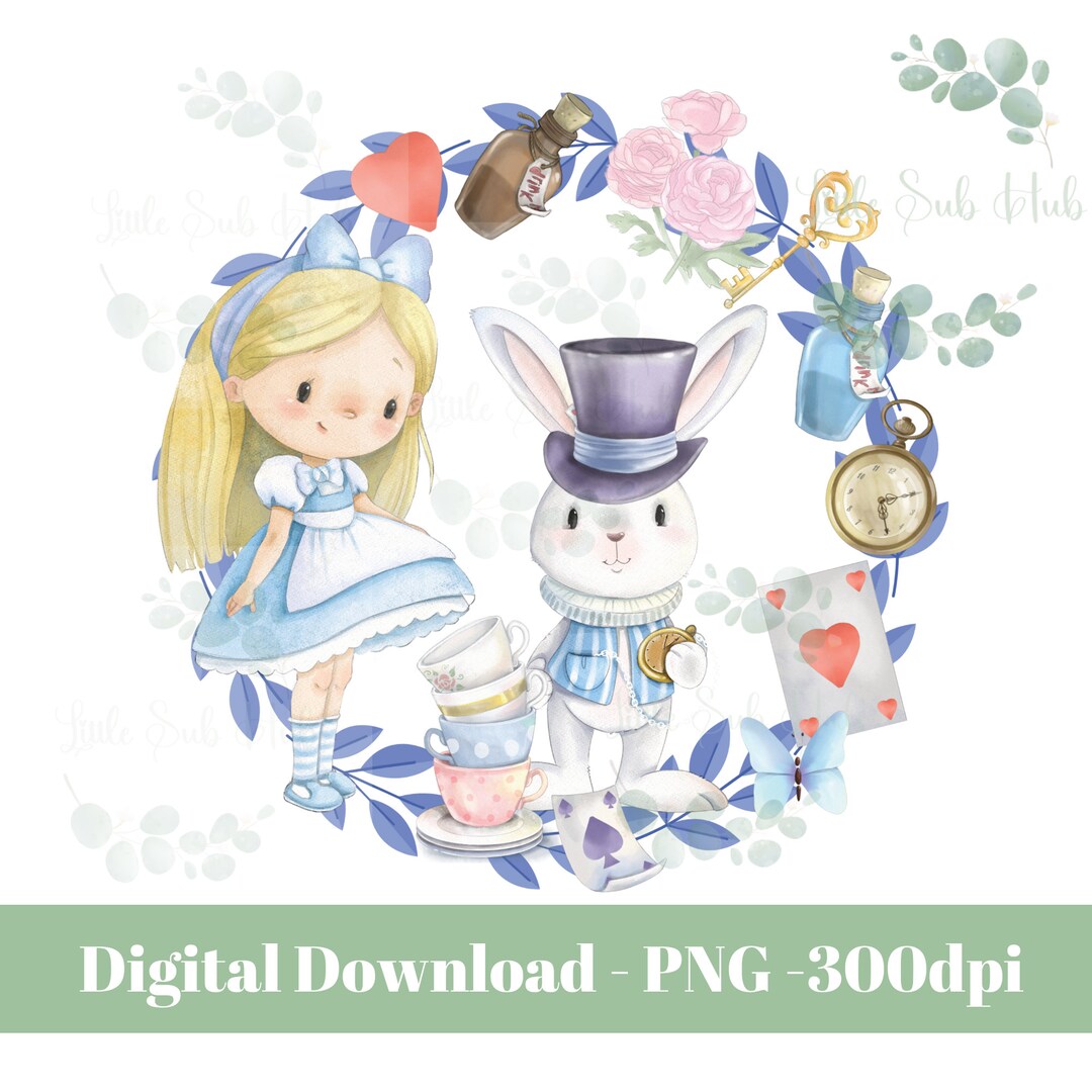 Alice in Wonderland PNG Sublimation Digital Design/digital Download ...