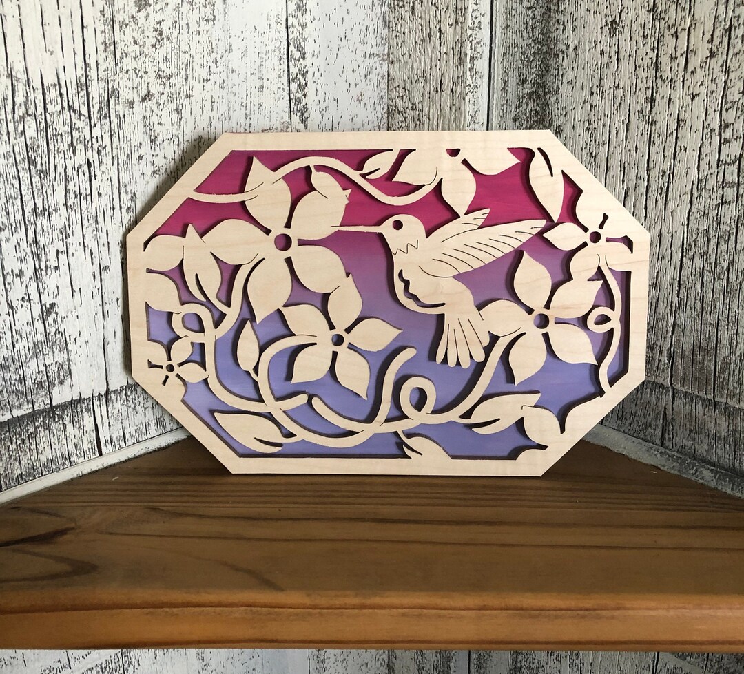 Hummingbird- Wall Art- Nature- Mother's Day- Hand Cut- Scroll Saw- Gift ...