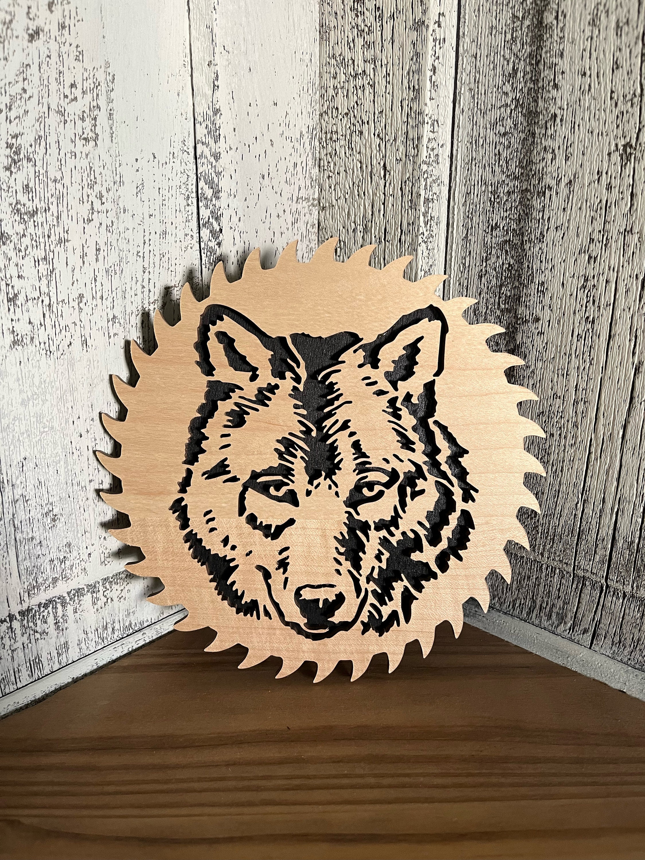 Wolf Wall Art Hand Cut Scroll Saw Nature Father's Day Gift for Him Gift ...
