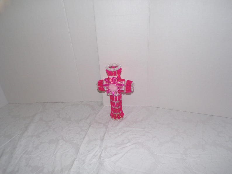 Candle Illuminated Bright Pink Beaded Cross - Etsy