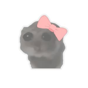 Whimsical Pink Bow Hamster Sticker - Cute Hamster With Pink Bow ...