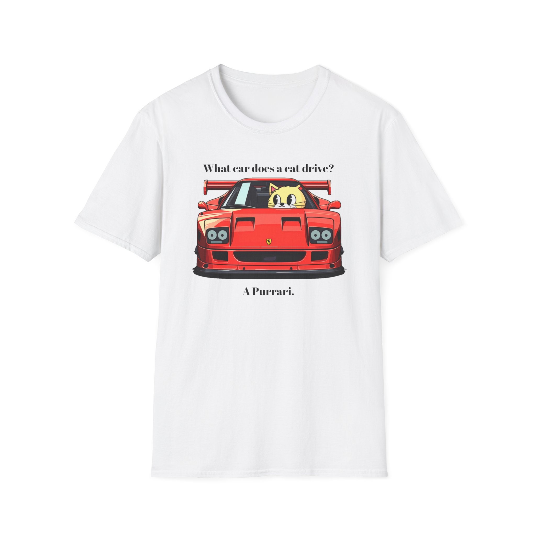 Cat in Purrari Ferrari Pun T Shirt Ferrari Formula 1 Cute Cat Shirt ...