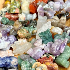 Crystal Animals Carvings Scoop / Mini Mystery Carvings / Small Pocket ...