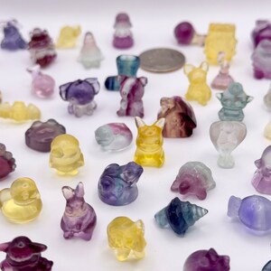 Mini Fluorite Crystal Carvings 3/4 - Etsy