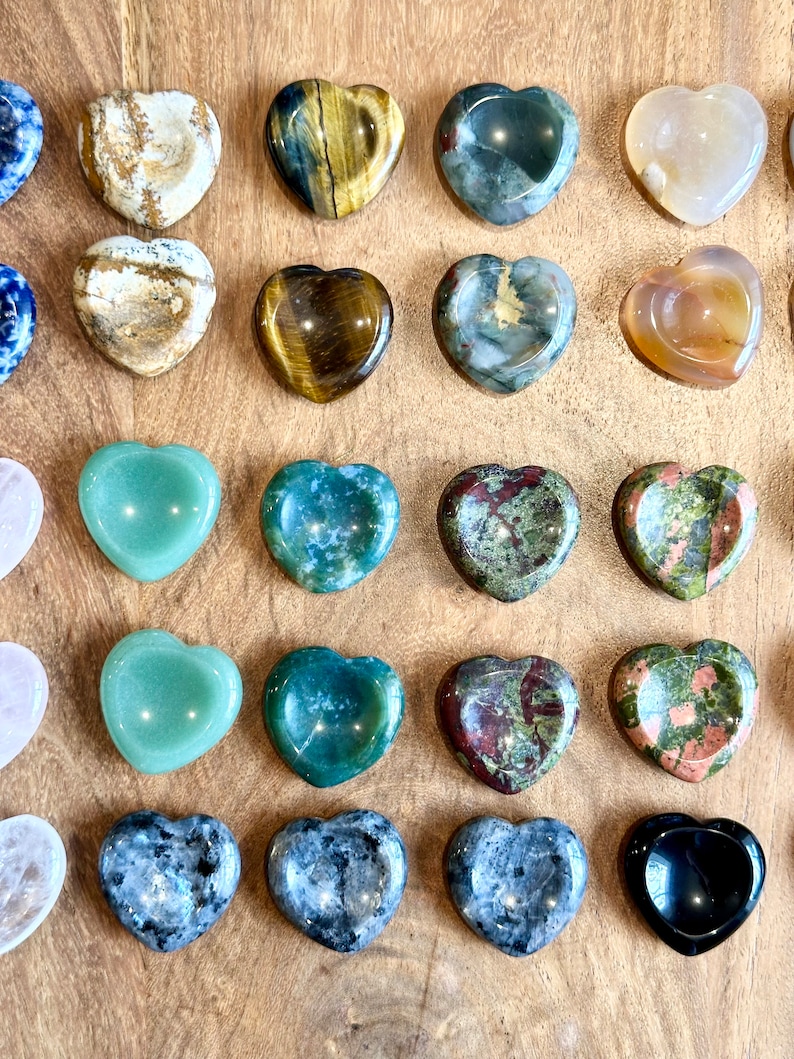Mini Crystal Heart Worry Stones - 1.2” - Etsy
