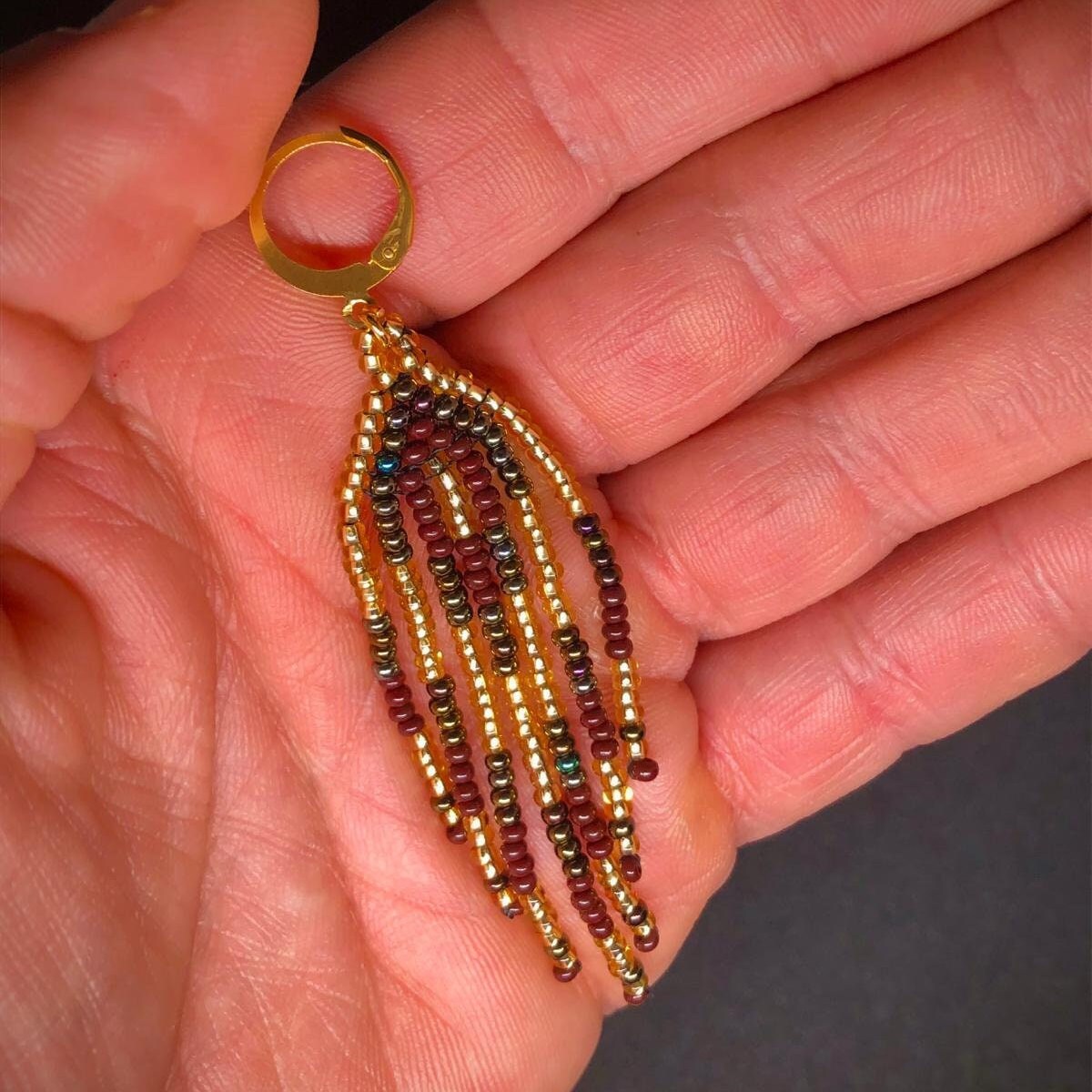 Gold-tone Waterfall Bead Earrings - Etsy