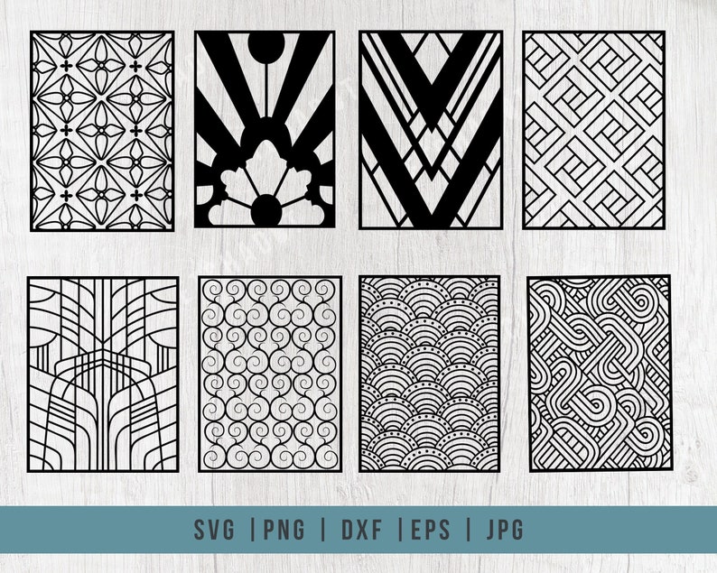 Art Deco Wall Art SVG Bundle of 8 Includes High Resolution - Etsy