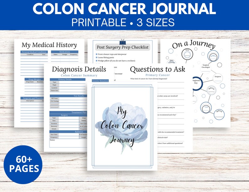 Colon Cancer Journal | Printable Journal | Colon Cancer Gift ...