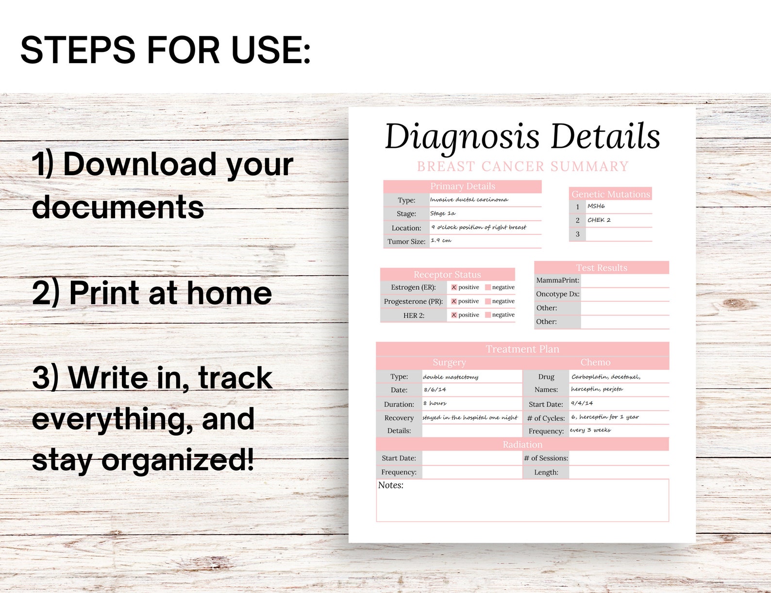 Breast Cancer Journal: Self-care & Reflection (printable PDF) - Etsy
