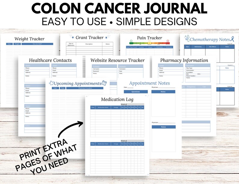 Colon Cancer Journal | Printable Journal | Colon Cancer Gift ...
