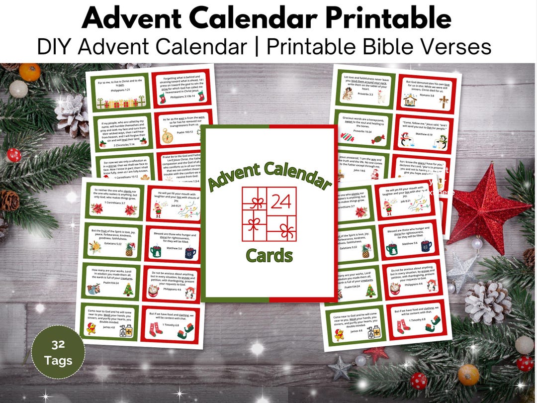 Advent Calendar Christmas Printable Christmas Gift Basket - Etsy