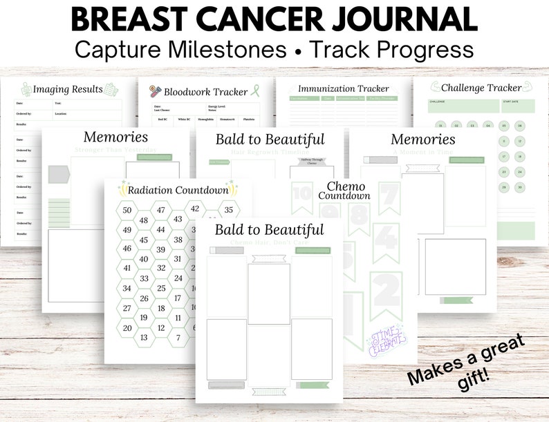 Breast Cancer Journal: 60+ Page Tracker, Organizer (digital Download ...