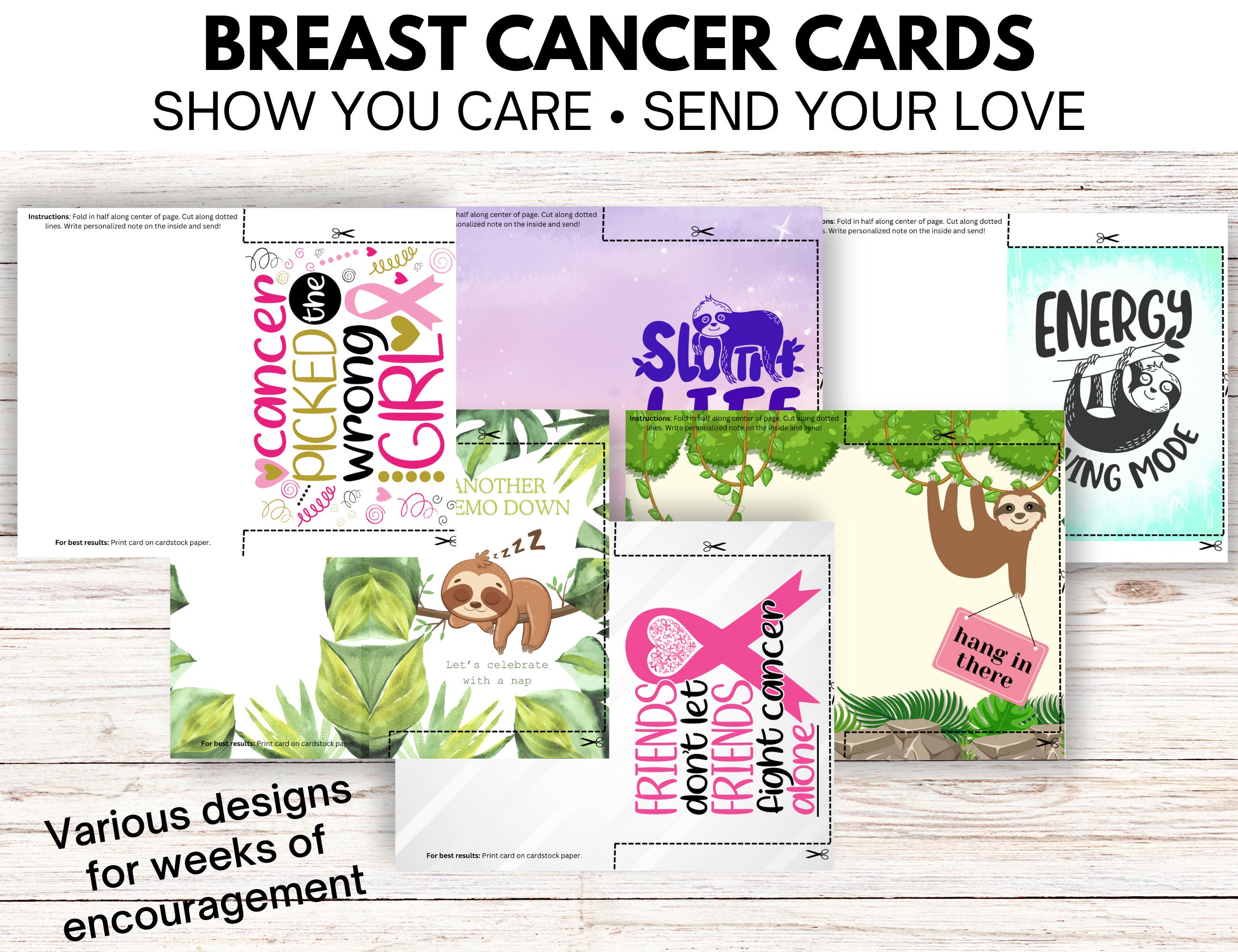 Breast Cancer Cards Printable Cards Breast Cancer Gift Encouraging Card ...