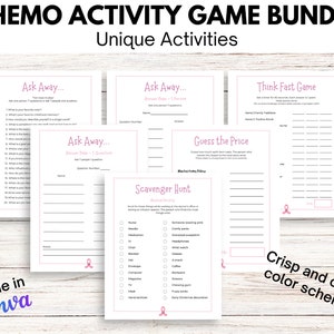 Breast Cancer Activity Game Bundle: Chemotherapy Gift (printable PDF ...