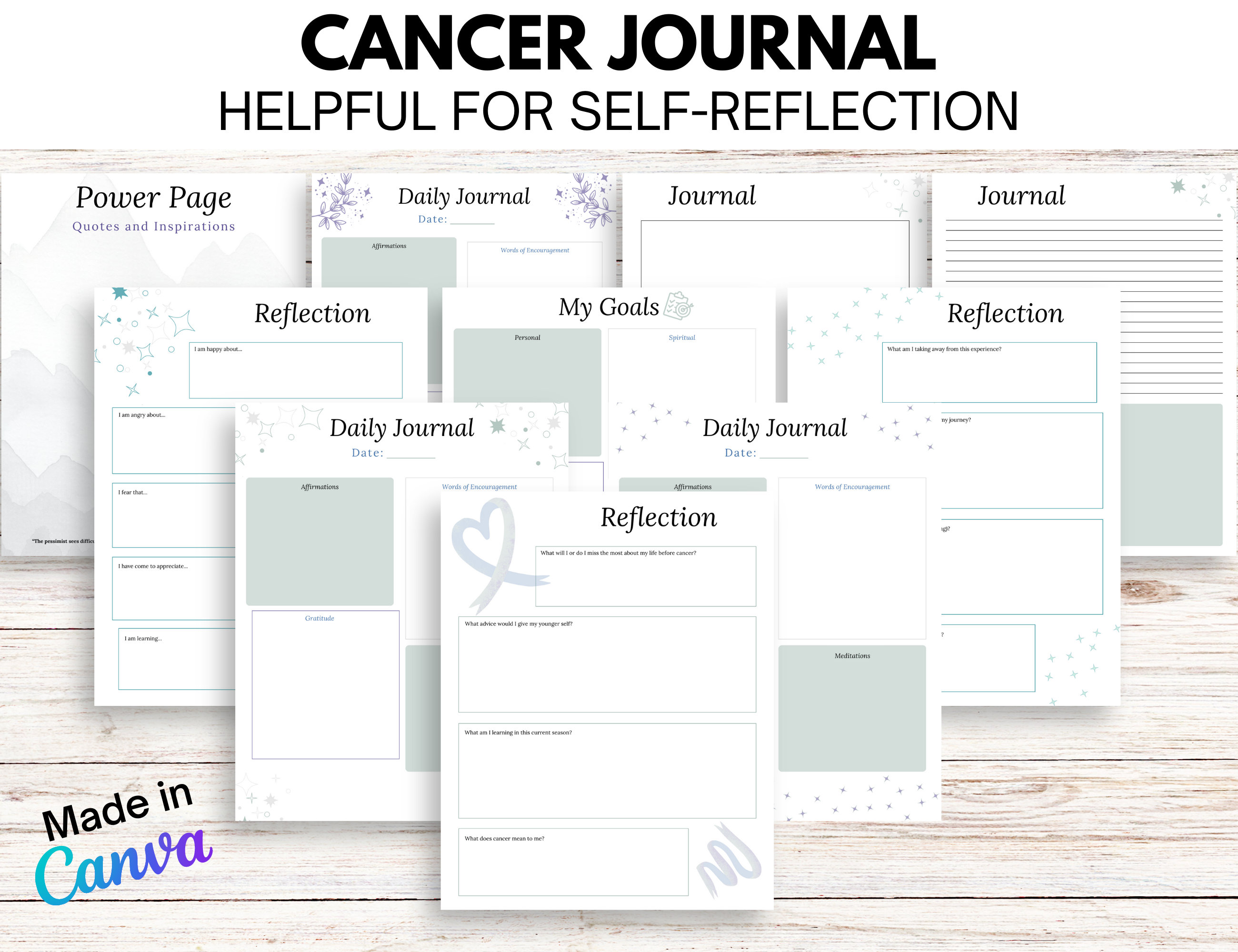 Cancer Journal: Self-care Tracker & Healthcare Planner (printable PDF ...