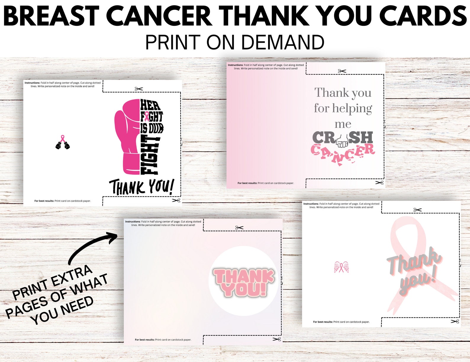 Breast Cancer Gift Tracker & Thank You Cards (printable PDF) - Etsy
