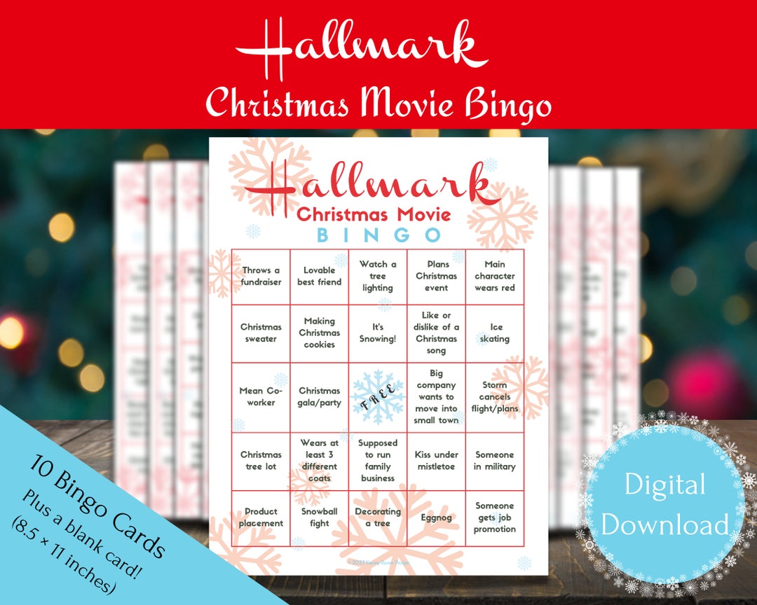Hallmark Countdown to Christmas Movie Watching Bingo, Holiday Printable ...