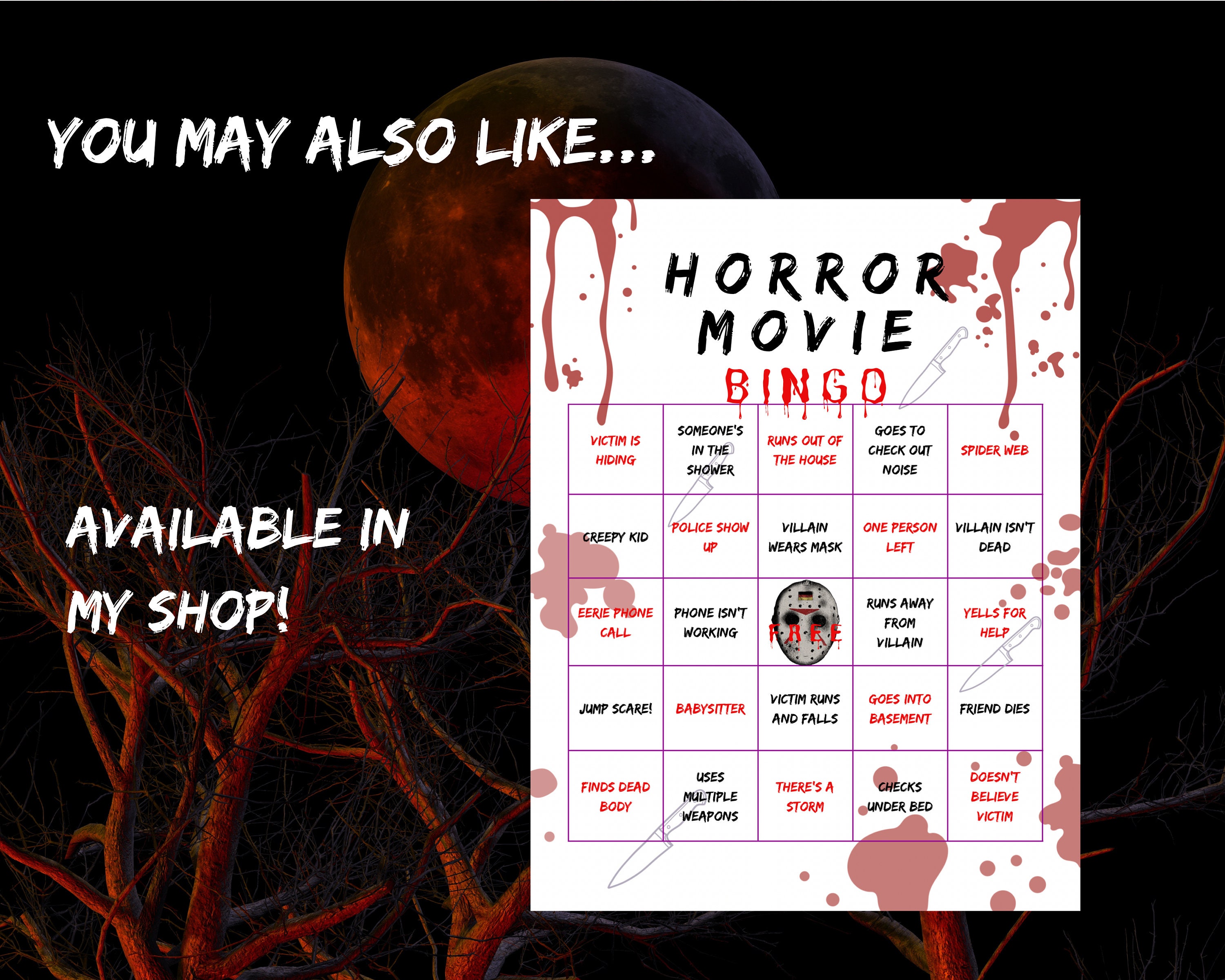 Horror Movie Trivia 250 Cards, Halloween Party Horror Film Game ...