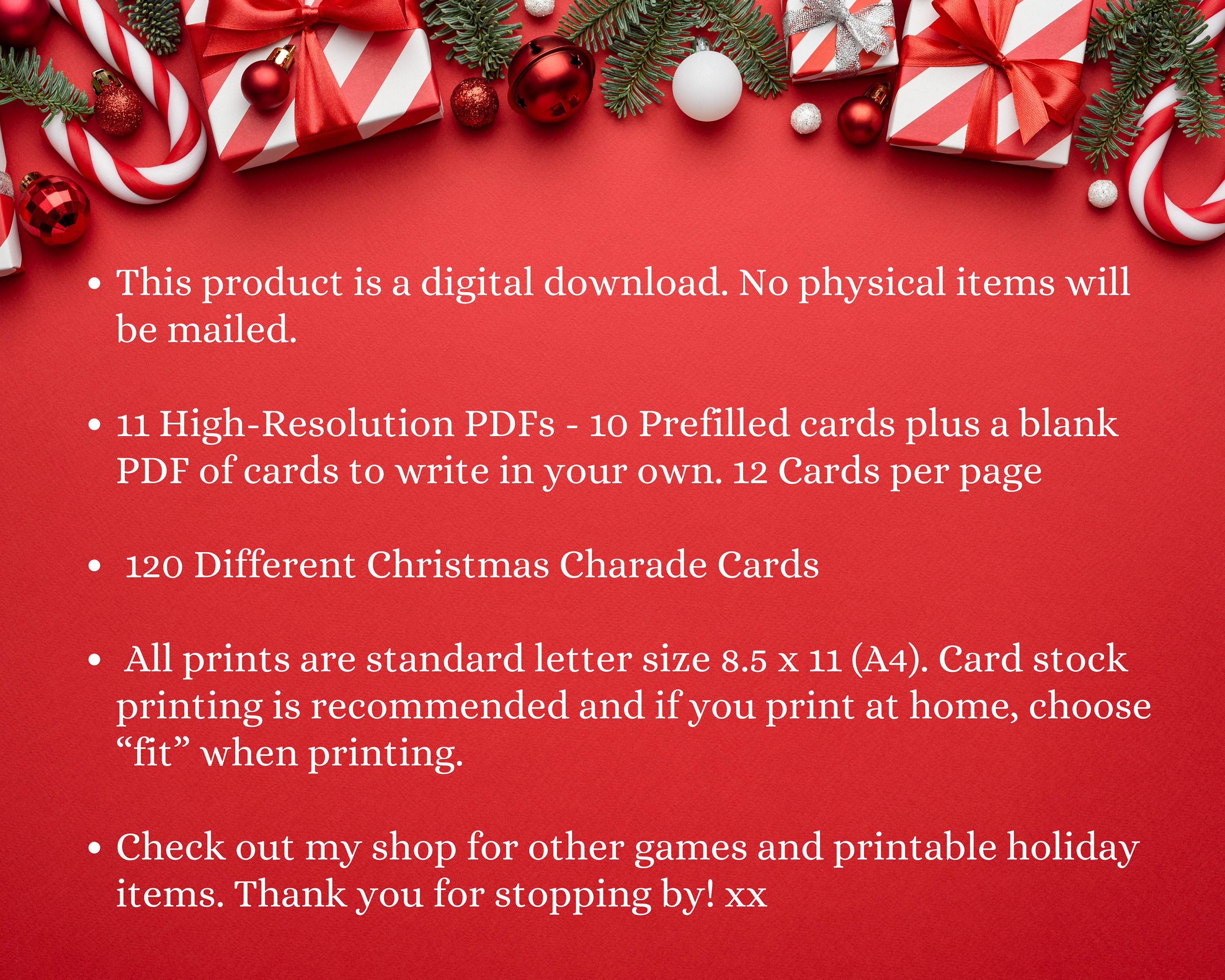 Christmas Charades 120 Cards for All Ages, Adults and Kids Party Game ...