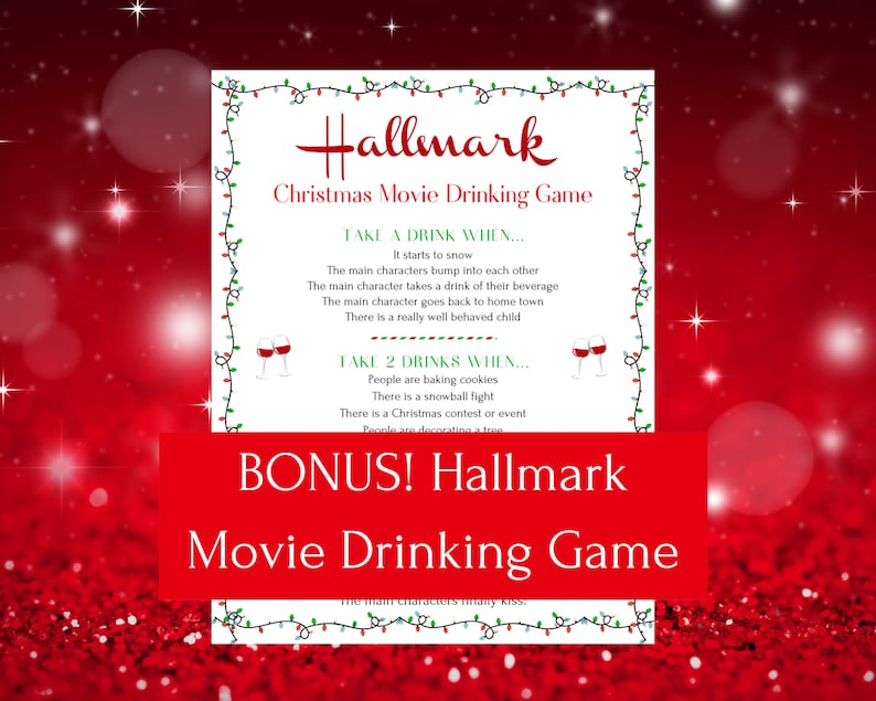 Hallmark Christmas Movie Trivia Game | Hallmark Movie Watching Drinking ...