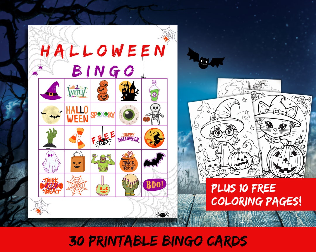 Halloween Bingo Printable Game, Instant Download, School Classroom ...
