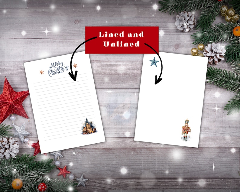Vintage Christmas Watercolor Stationery Bundle, Printable Stationary ...