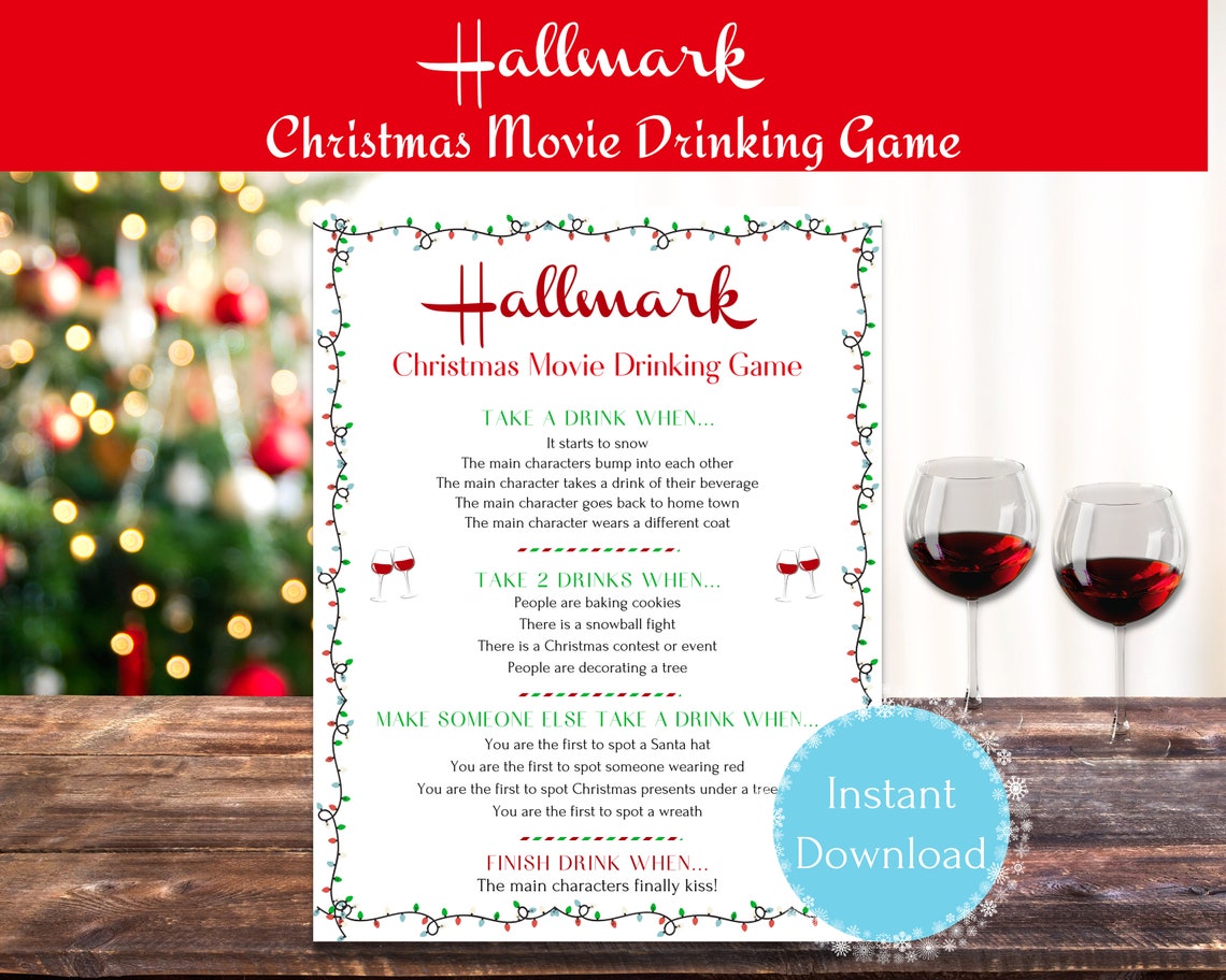 Hallmark Movie Christmas Drinking Game, Holiday Game, Instant Download ...