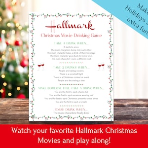 Hallmark Movie Christmas Drinking Game, Holiday Game, Instant Download ...
