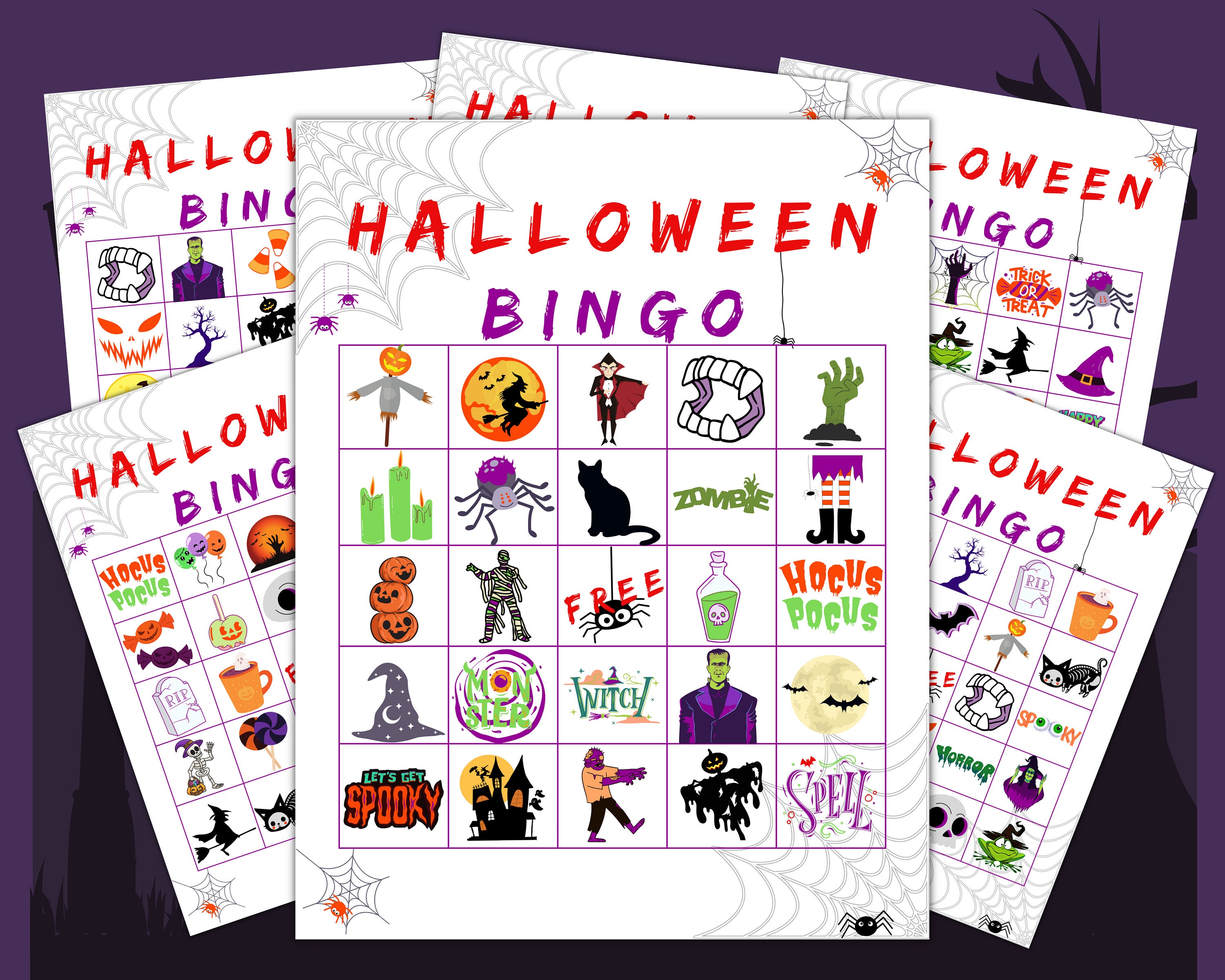 Halloween Bingo Printable Game, Instant Download, School Classroom ...