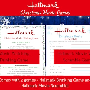 Hallmark Christmas Movie Watching Drinking and Word Scramble Game ...