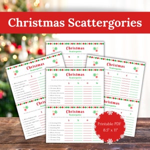 Christmas Scattergories Party Game, Instant Download, Holiday Office ...