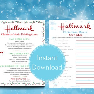 Hallmark Christmas Movie Watching Drinking and Word Scramble Game ...