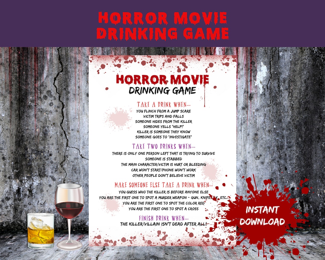 Horror Movie Watching Drinking Game, Fun Halloween Party Ideas, Scary ...