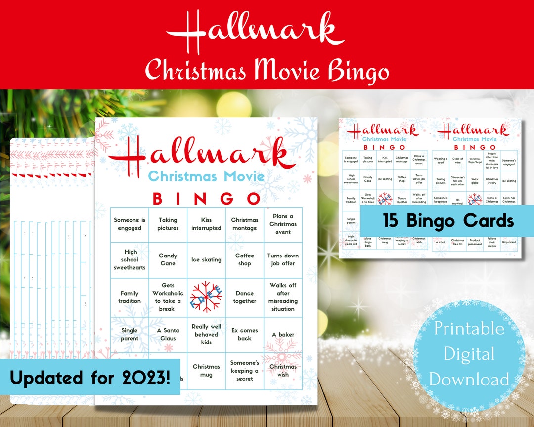 Hallmark Christmas Movie Bingo Game, Countdown to Christmas, Holiday ...