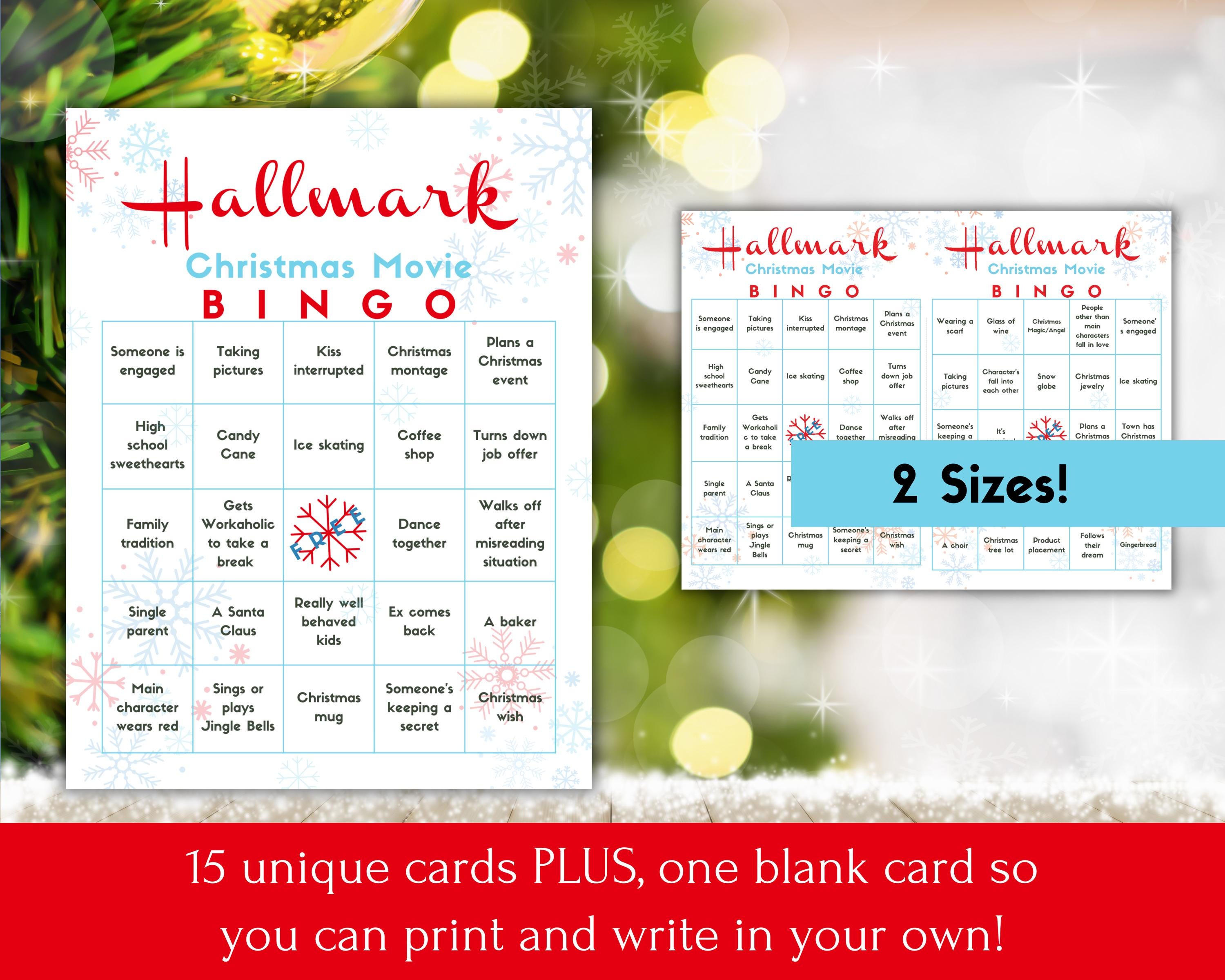 Hallmark Christmas Movie Bingo Game, Countdown to Christmas, Holiday ...