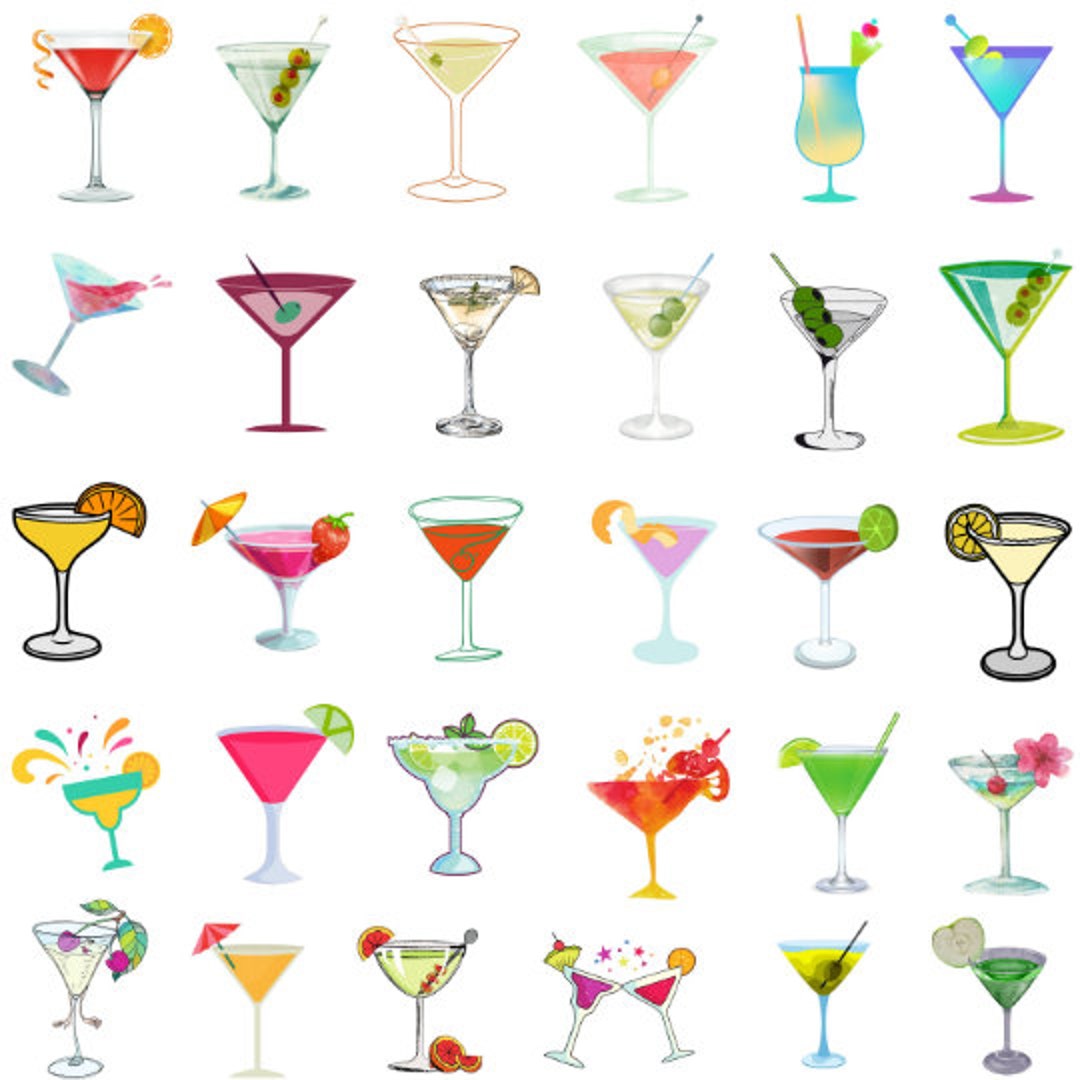 Cocktails Svg Bundle Cocktail Party SVG Cocktail Clipart - Etsy