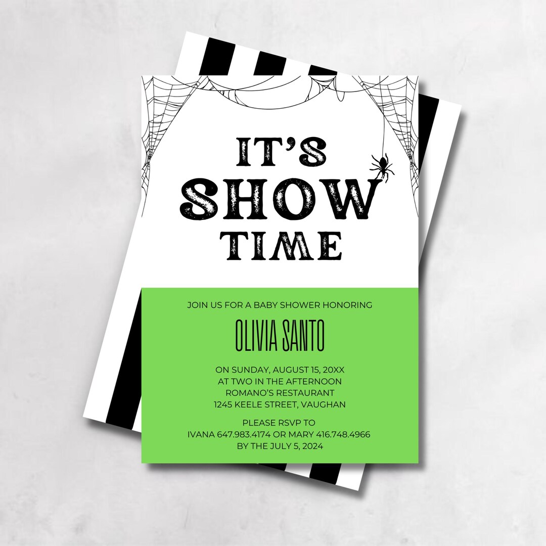 Its Showtime Baby, Ghost Baby Shower, Halloween Baby Shower Invitation ...