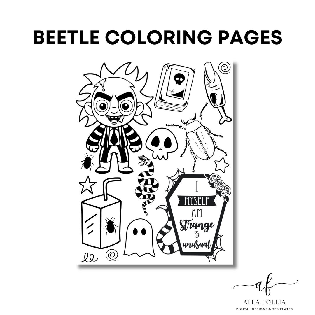 Beetle Theme Coloring Pages, Beetle Birthday Coloring Sheets, Its ...