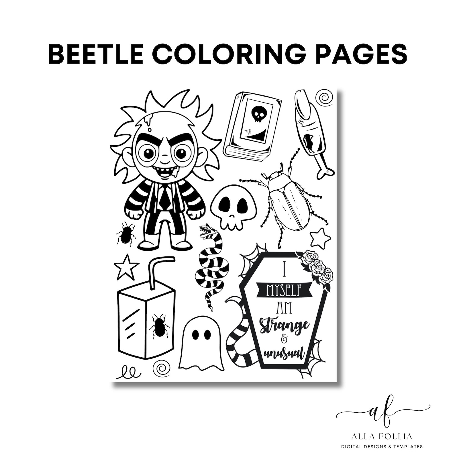 Beetle Theme Coloring Pages, Beetle Birthday Coloring Sheets, Its ...