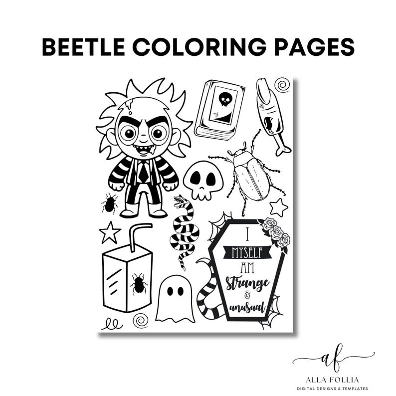 Beetle Theme Coloring Pages, Beetle Birthday Coloring Sheets, Its ...