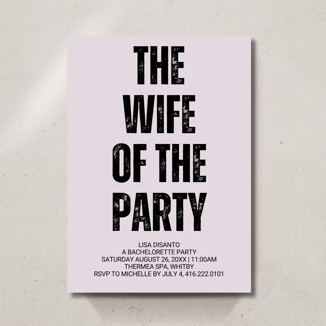 Bachelorette Invitation, Spa Day Invitation, in Her Wife Era, the Wife ...