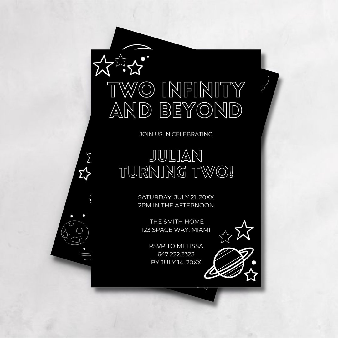 Two Infinity and Beyond Birthday Invite, Second Birthday Invitation ...